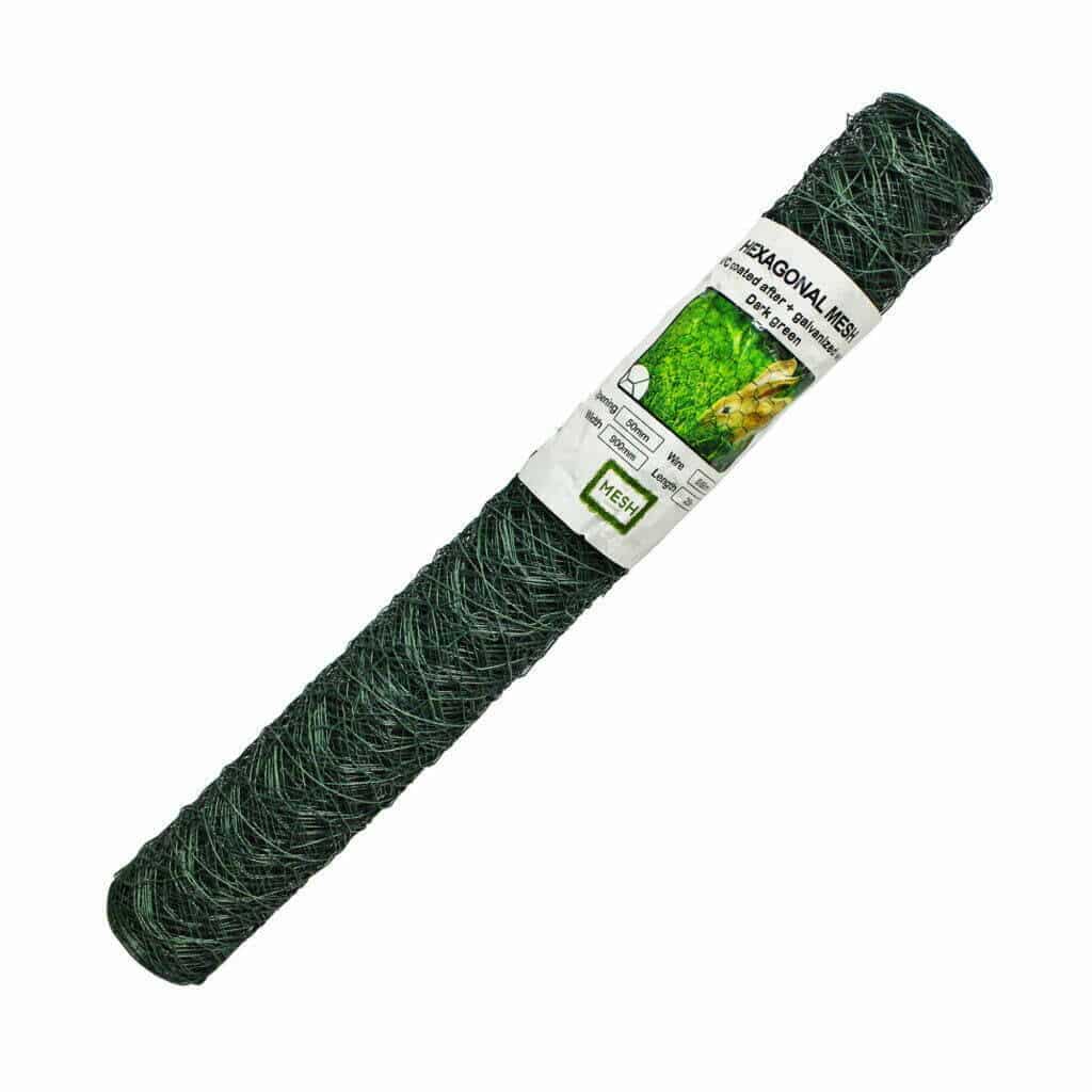 50mm Green PVC Coated Chicken Wire Mesh Garden Netting - The Mesh Company
