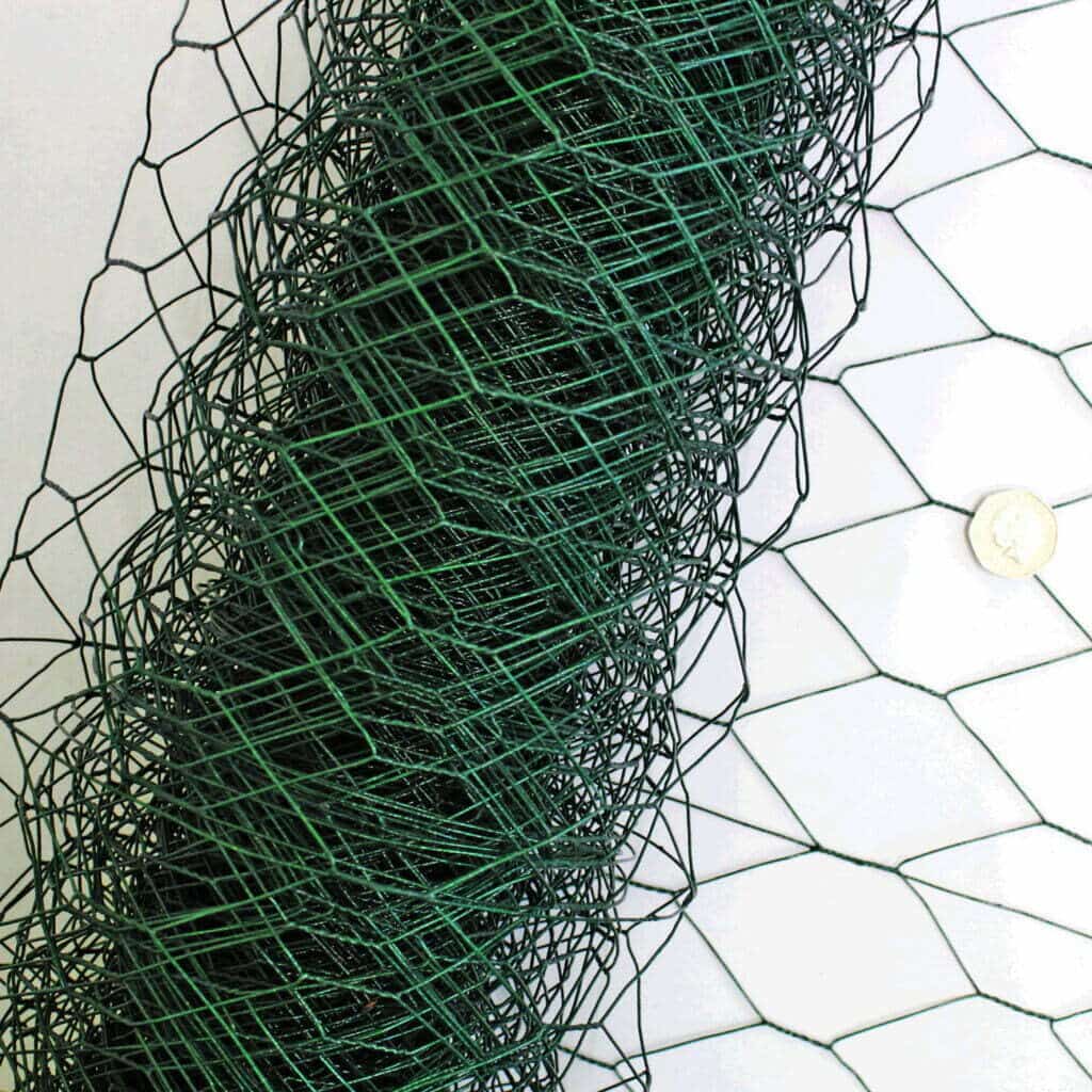 50mm Green PVC Coated Chicken Wire Mesh Garden Netting - The Mesh Company