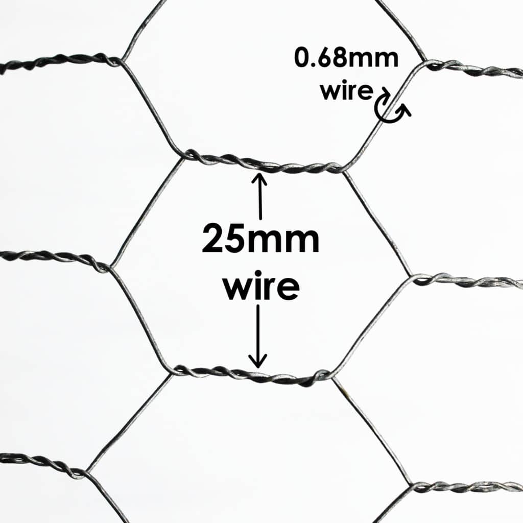 25mm Galvanised Steel Fox Proof Chicken Wire Mesh - The Mesh Company