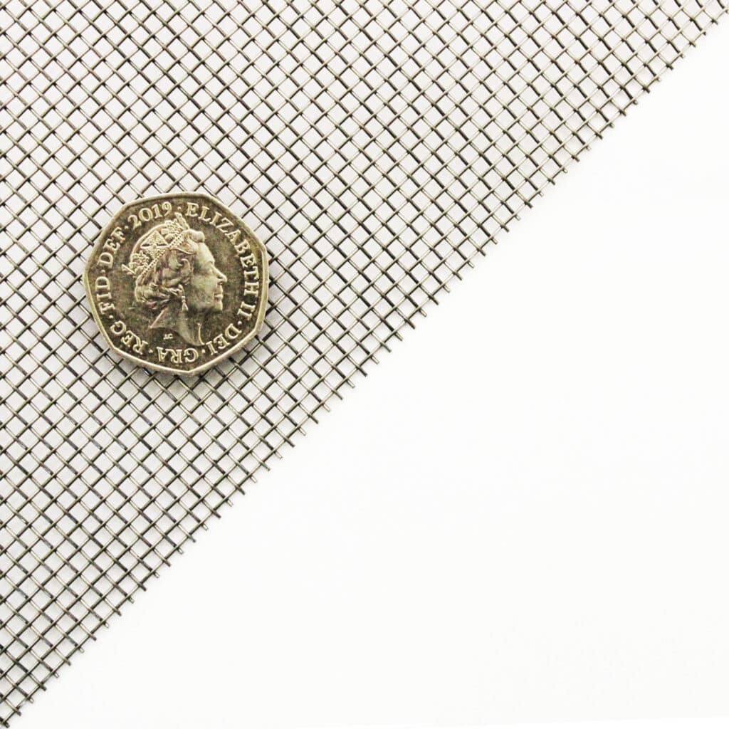 1.56mm Hole Coarse Woven Wire Stainless Mesh - 0.56mm Wire - 12 LPI ...