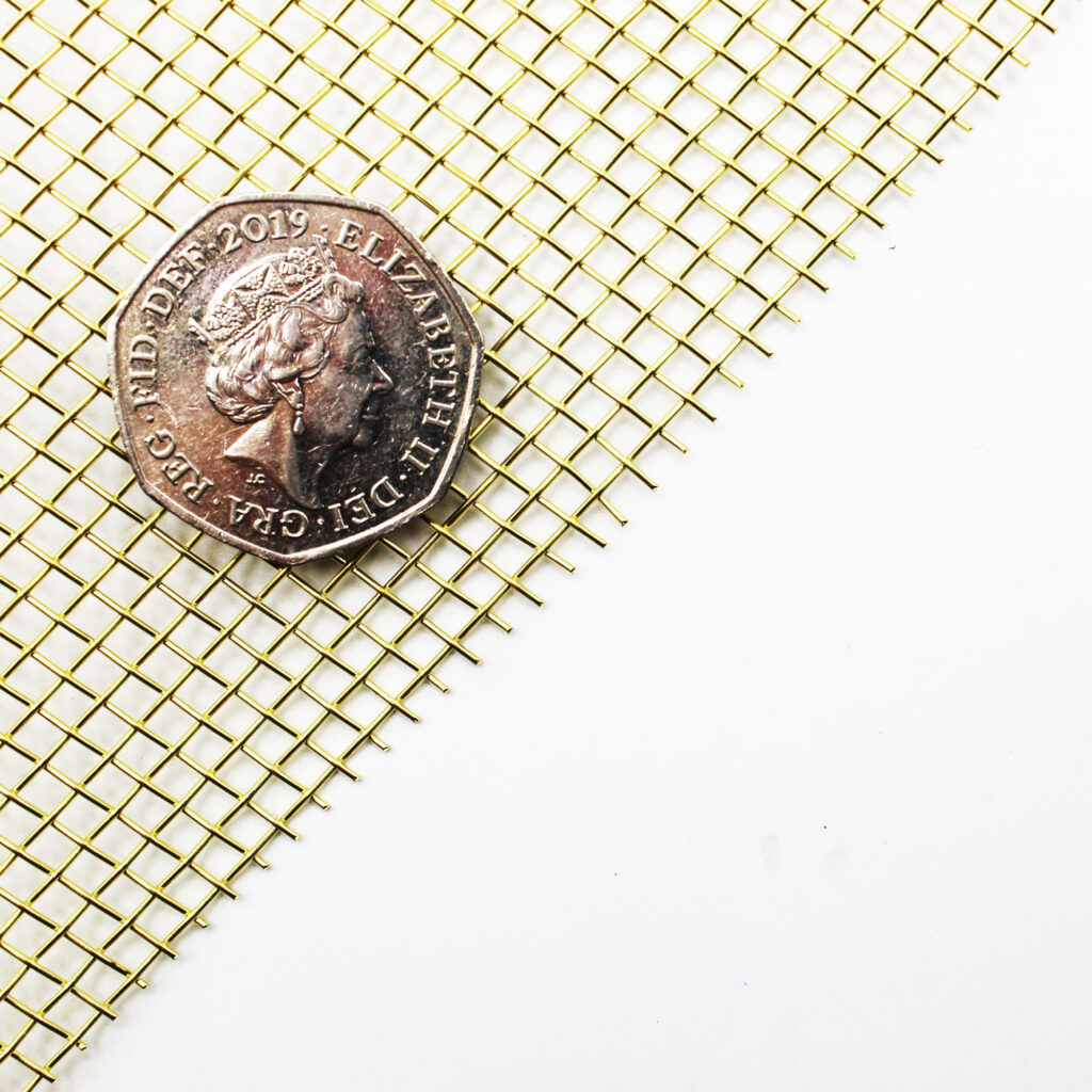 Woven Pure Brass Wire Mesh | 8 Mesh / 2.5mm Aperture - The Mesh Company